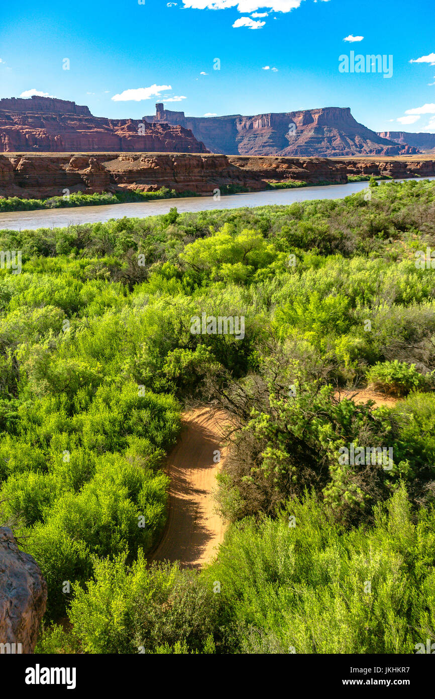Off road vehicle views of Moab Utah trails on bright sunny days Stock ...