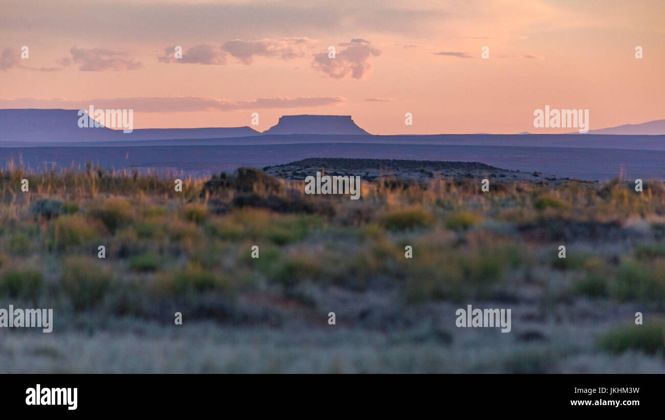 A plateau in the background from a sunset shot in Moab Utah Stock Photo ...