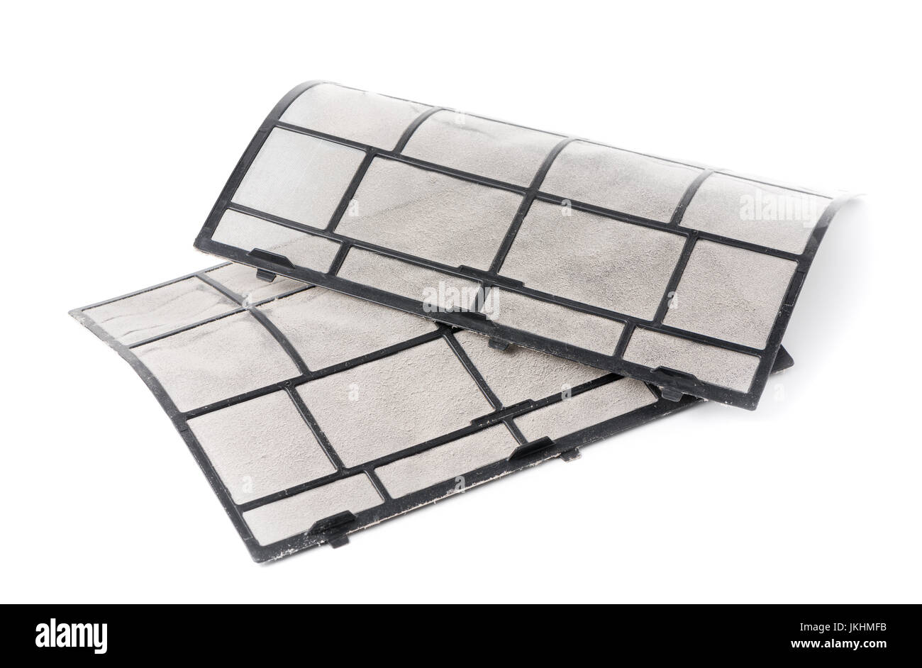 dust on dirty air condition filter isolated on white background Stock ...