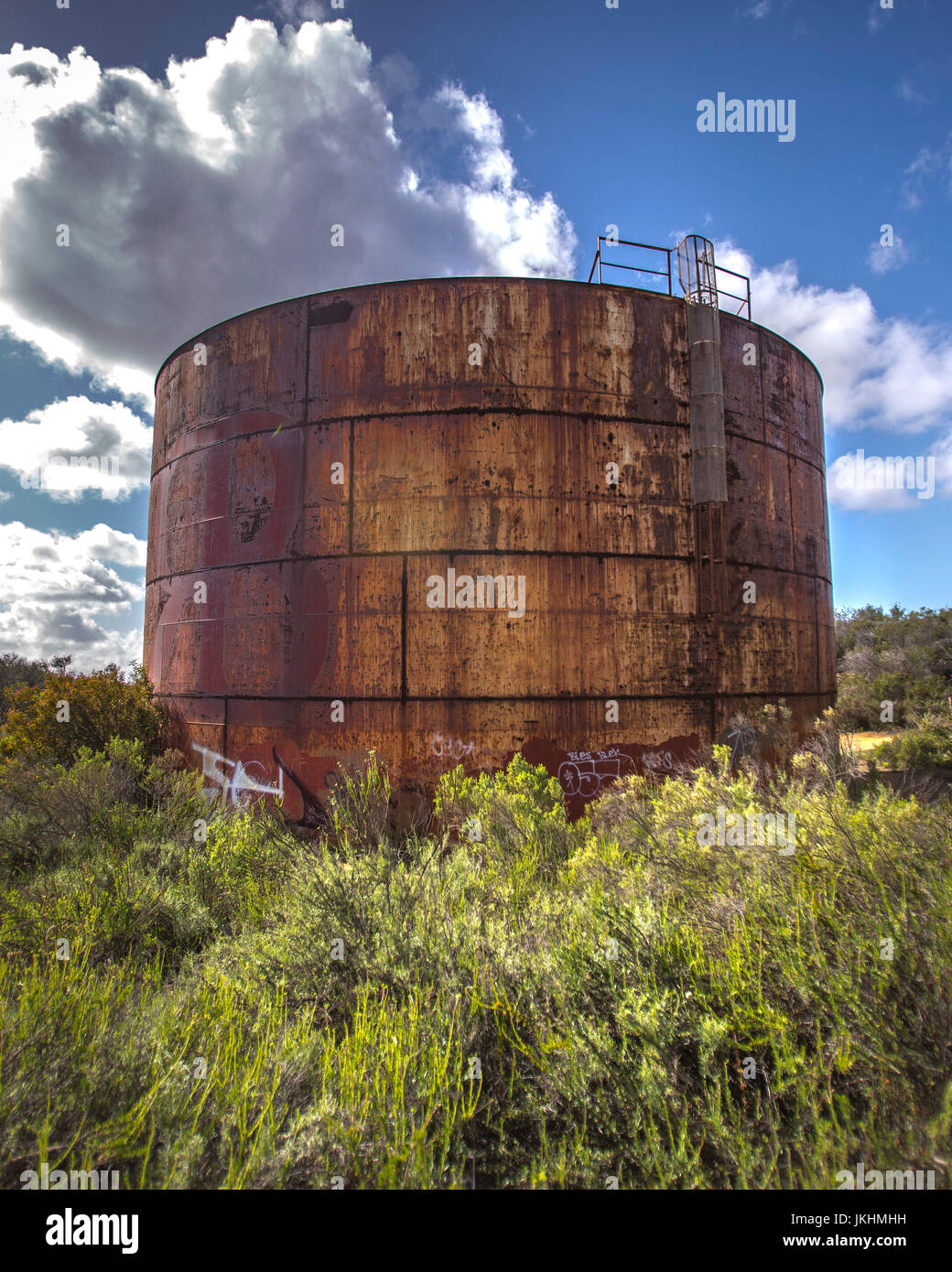 5 stories high, this tank looks small when shot with a wide angle Stock ...