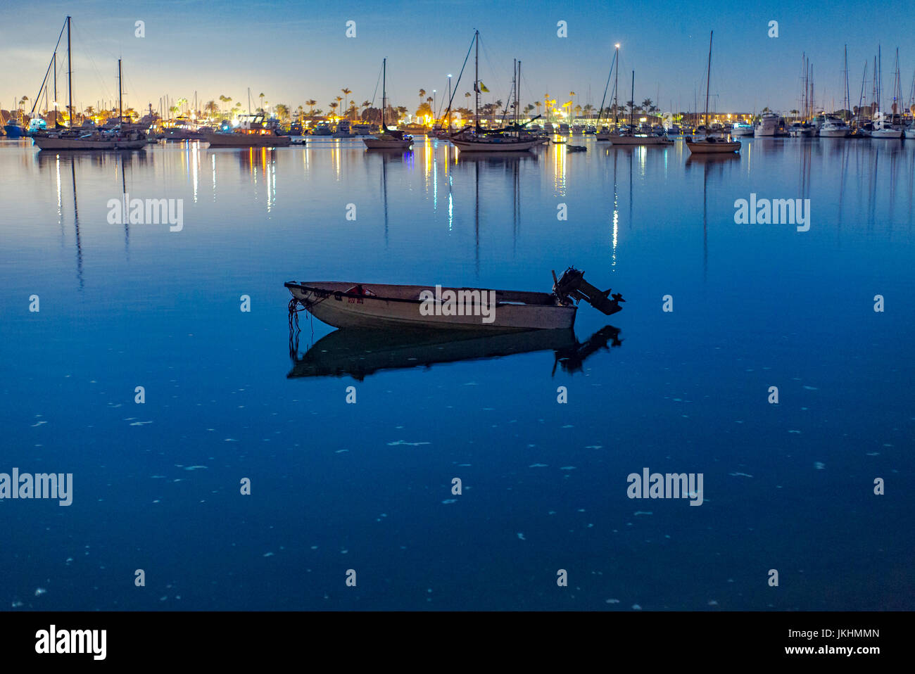 A boat sits in the harbor of point loma Stock Photo - Alamy