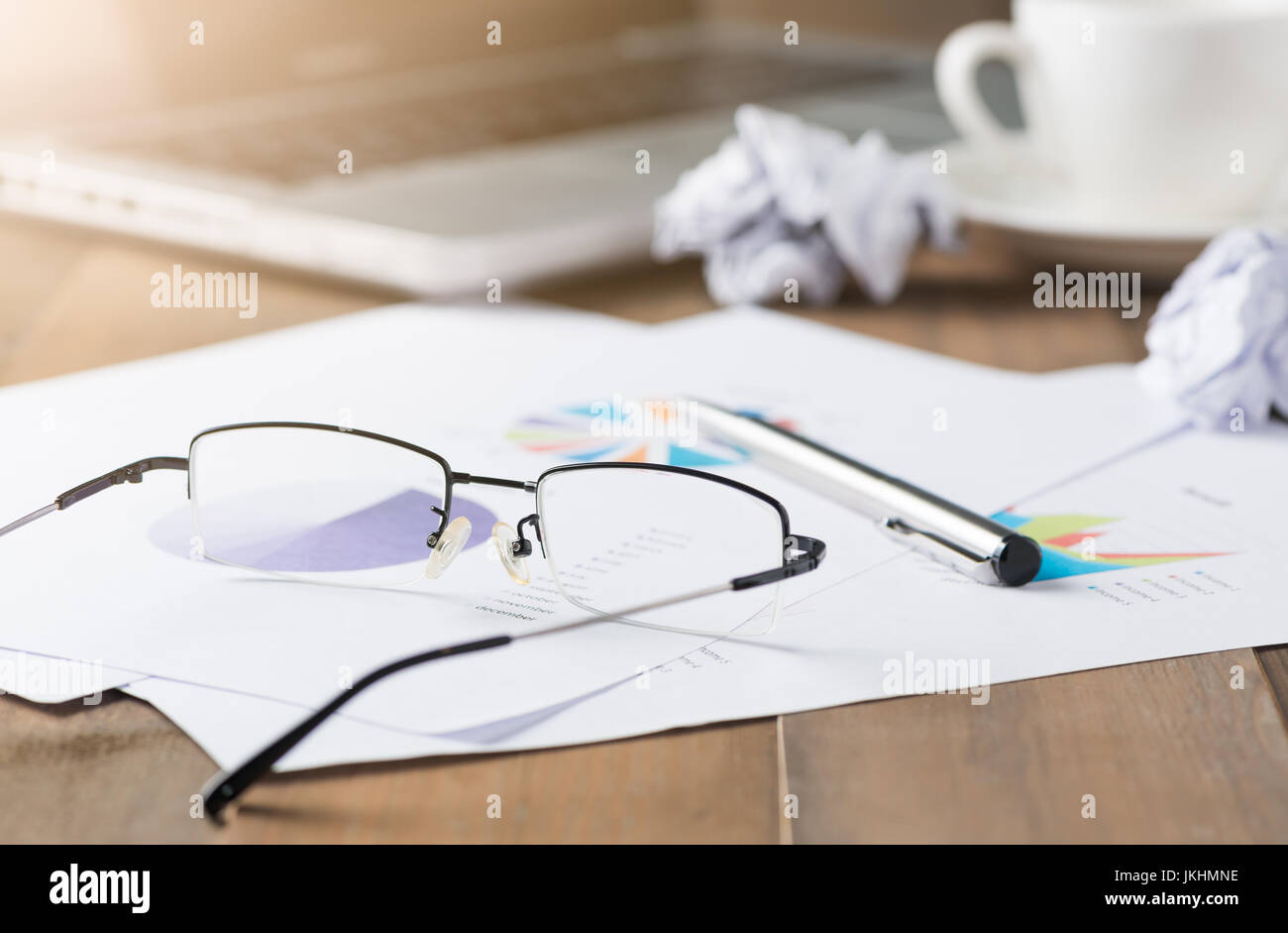 Glasses on paperwork hi-res stock photography and images - Alamy