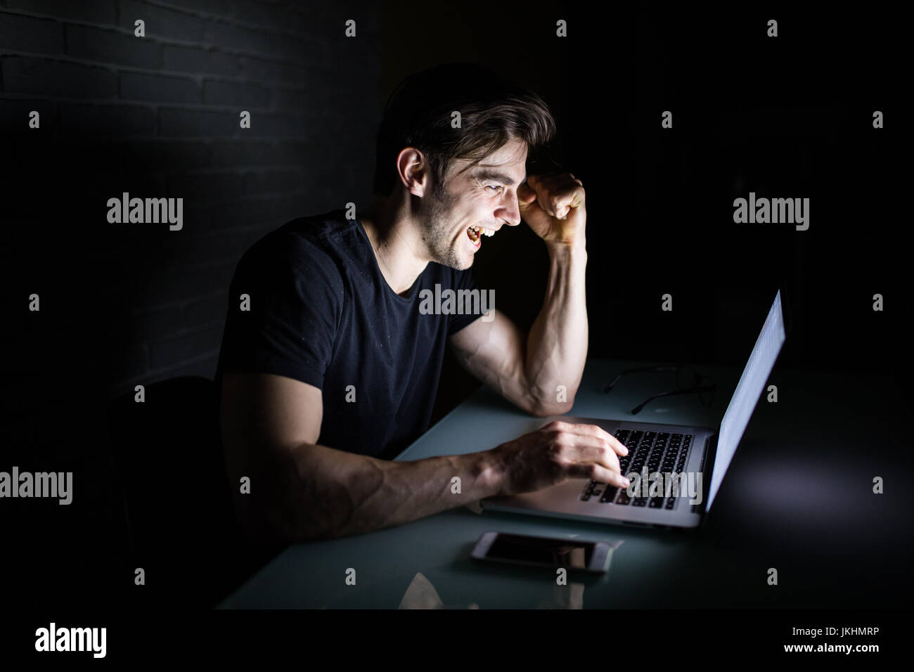 Desktop dark hi-res stock photography and images - Alamy