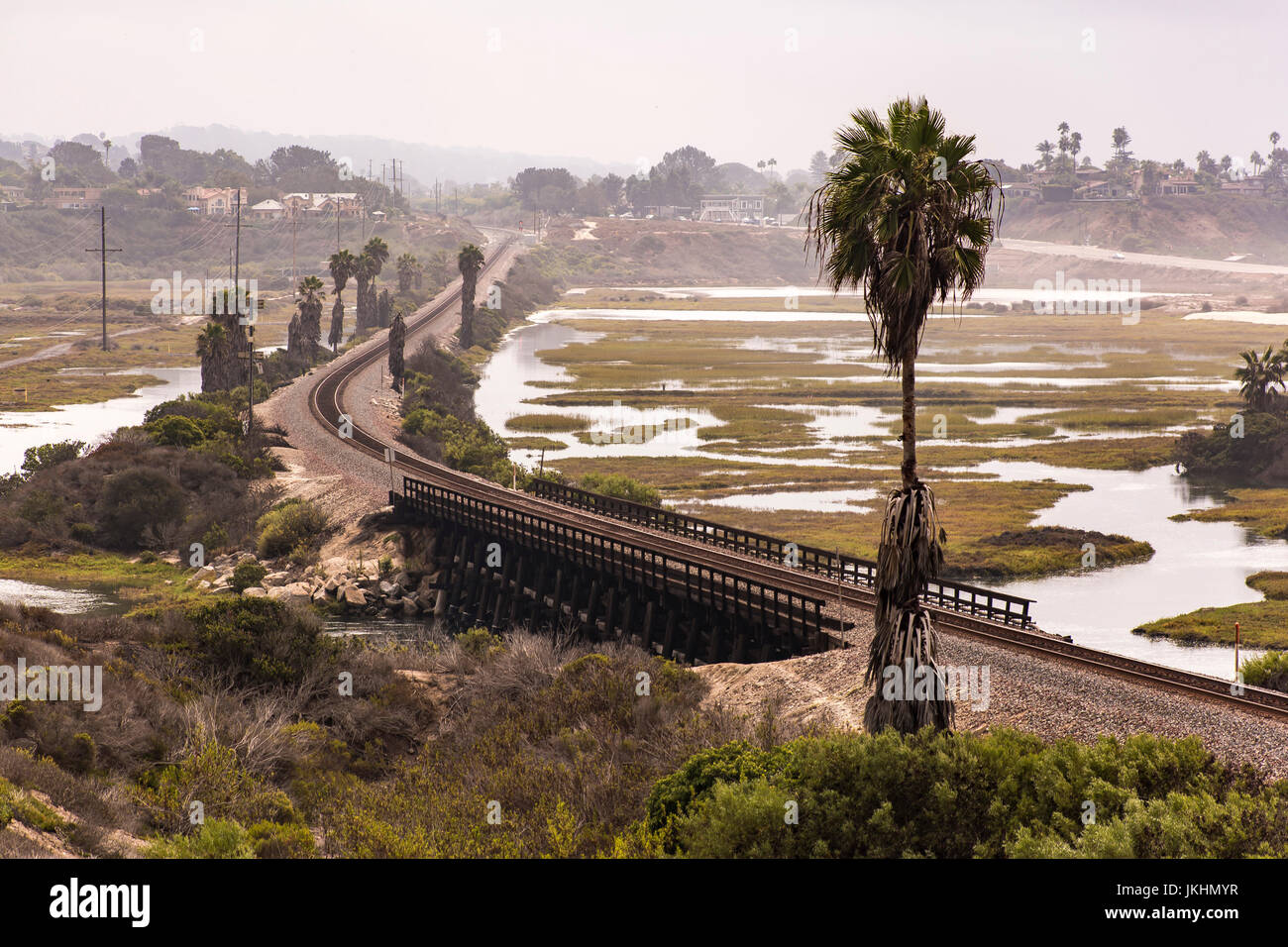 Train track cross a bridge taken in and around Carlsbad California ...