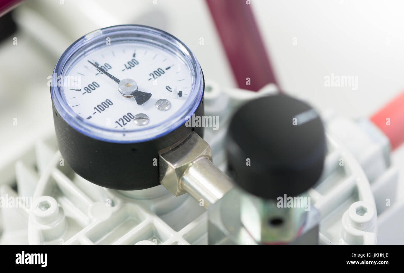 pressure gauge of small pump Stock Photo - Alamy