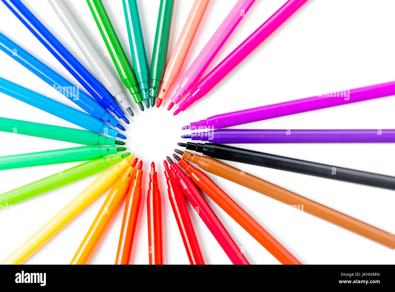 colorful of color pen isolated on white background Stock Photo - Alamy