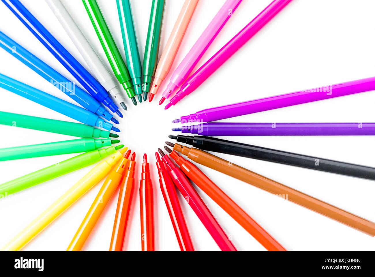 colorful of color pen isolated on white background Stock Photo - Alamy