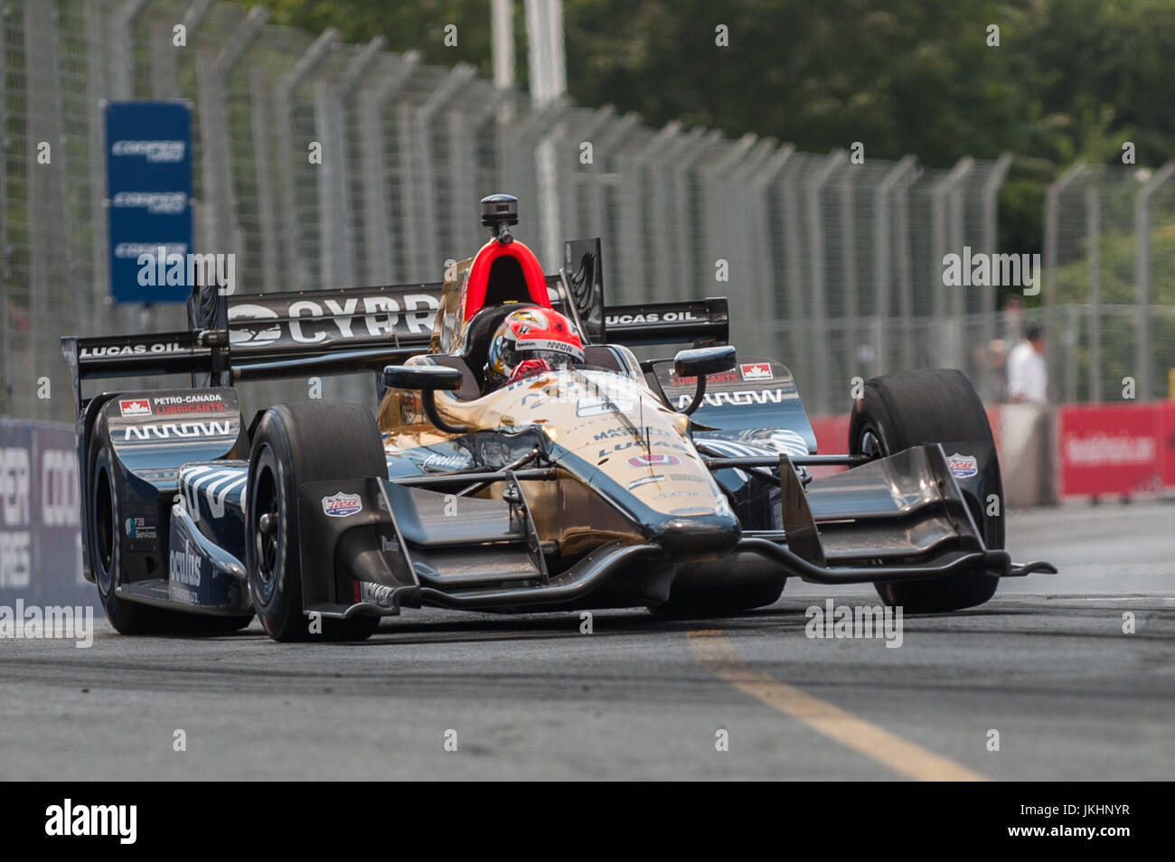 TORONTO, ON - JULY 16: James Hinchcliffe (#5) during the Verizon ...