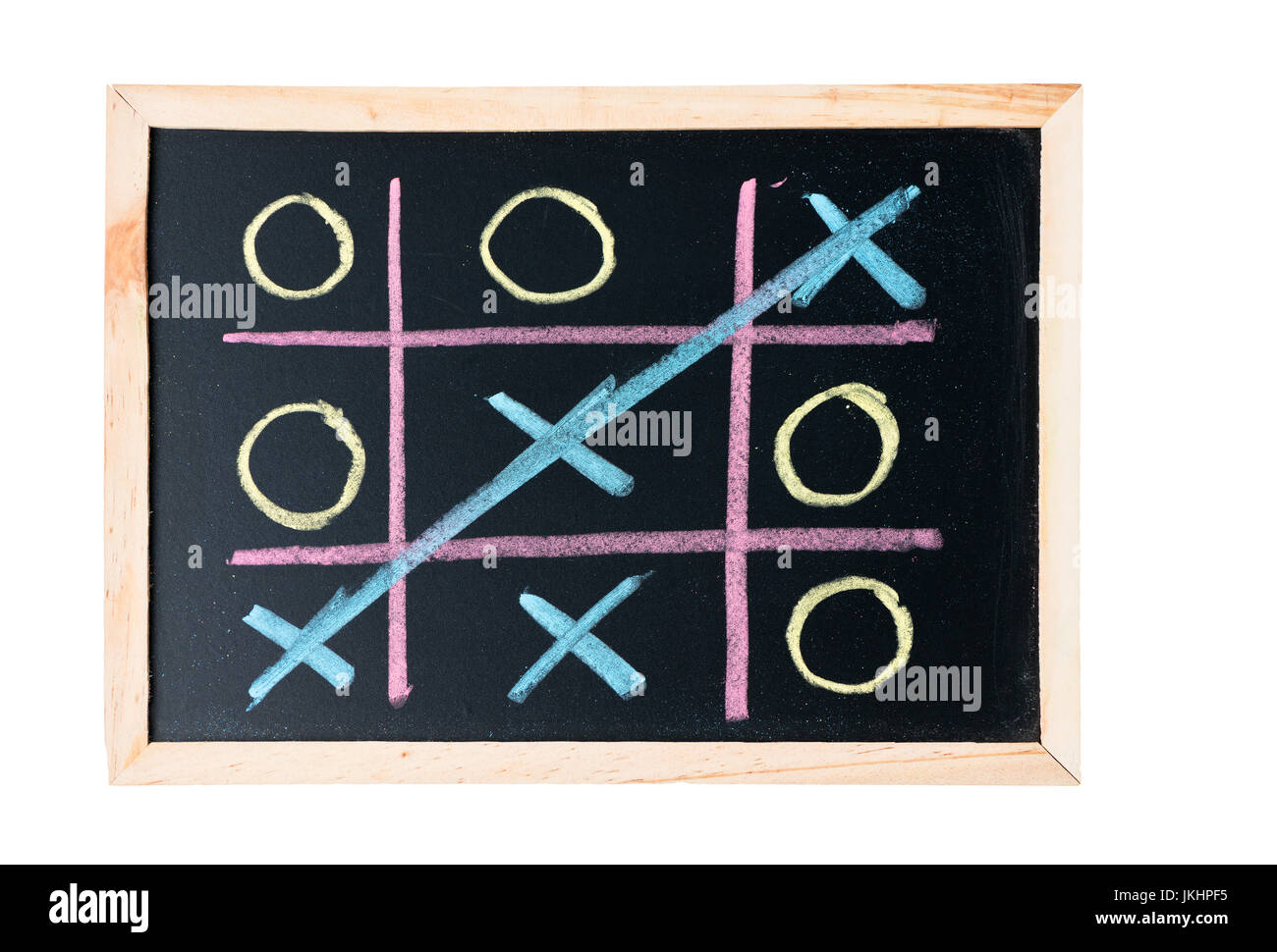 tic tac toe on a black chalkboard isolated on white background Stock ...
