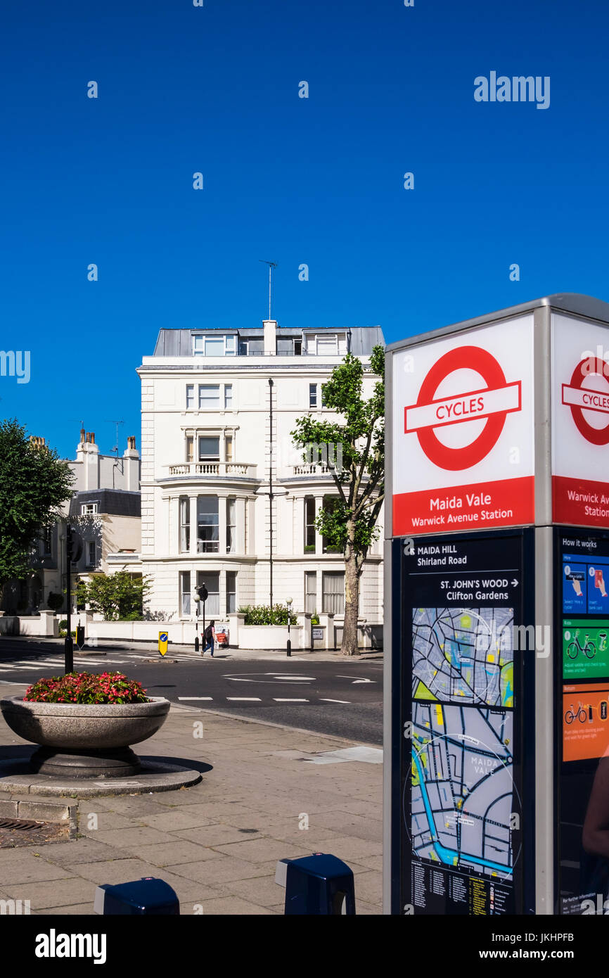 Warwick Avenue street scene, City of Westminster, London,England, U.K ...