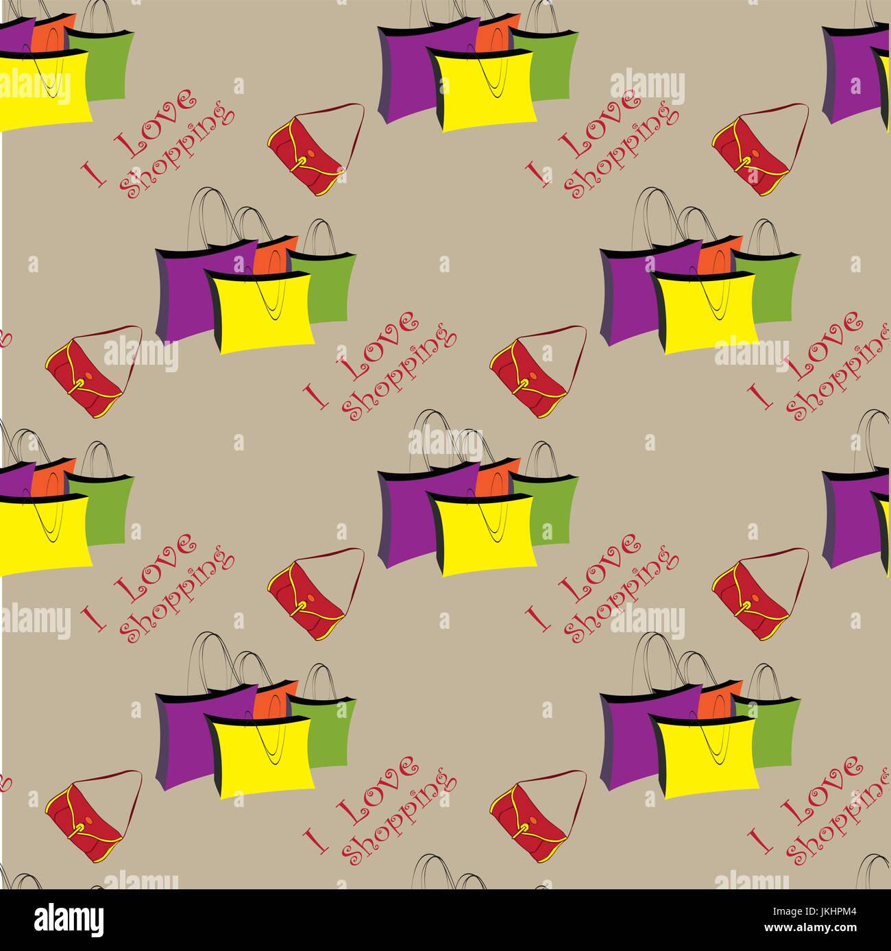 Seamless pattern Vector different shopping bag on sale Stock Vector ...