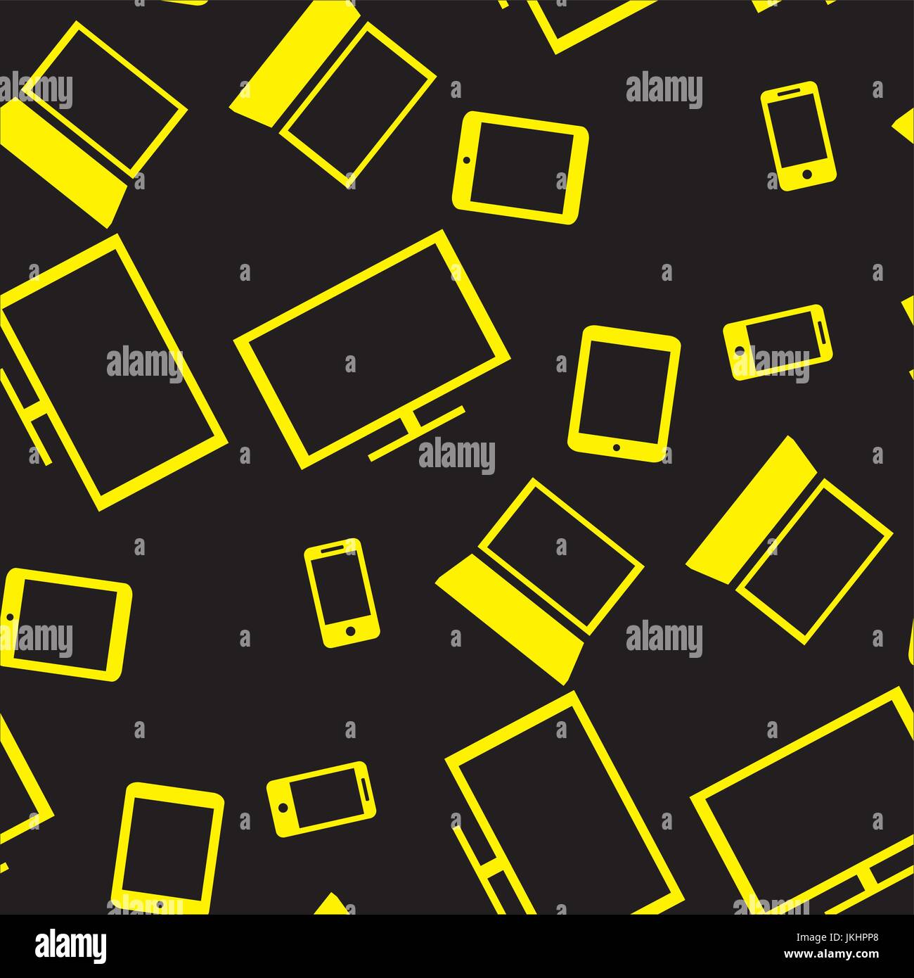 Seamless pattern with smart gadgets on black Stock Vector Image & Art ...