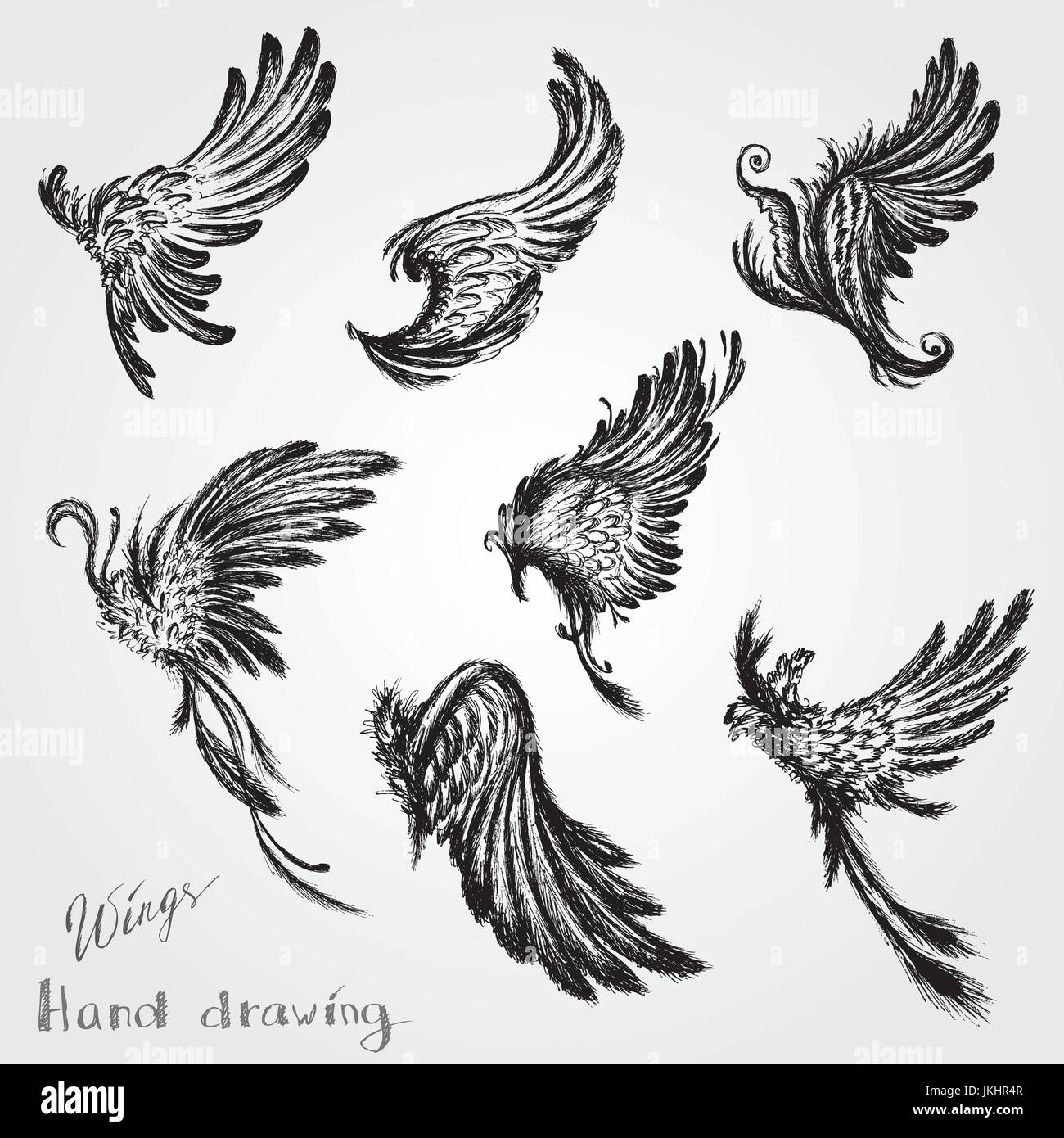 Set Wings, vector Stock Vector Image & Art - Alamy