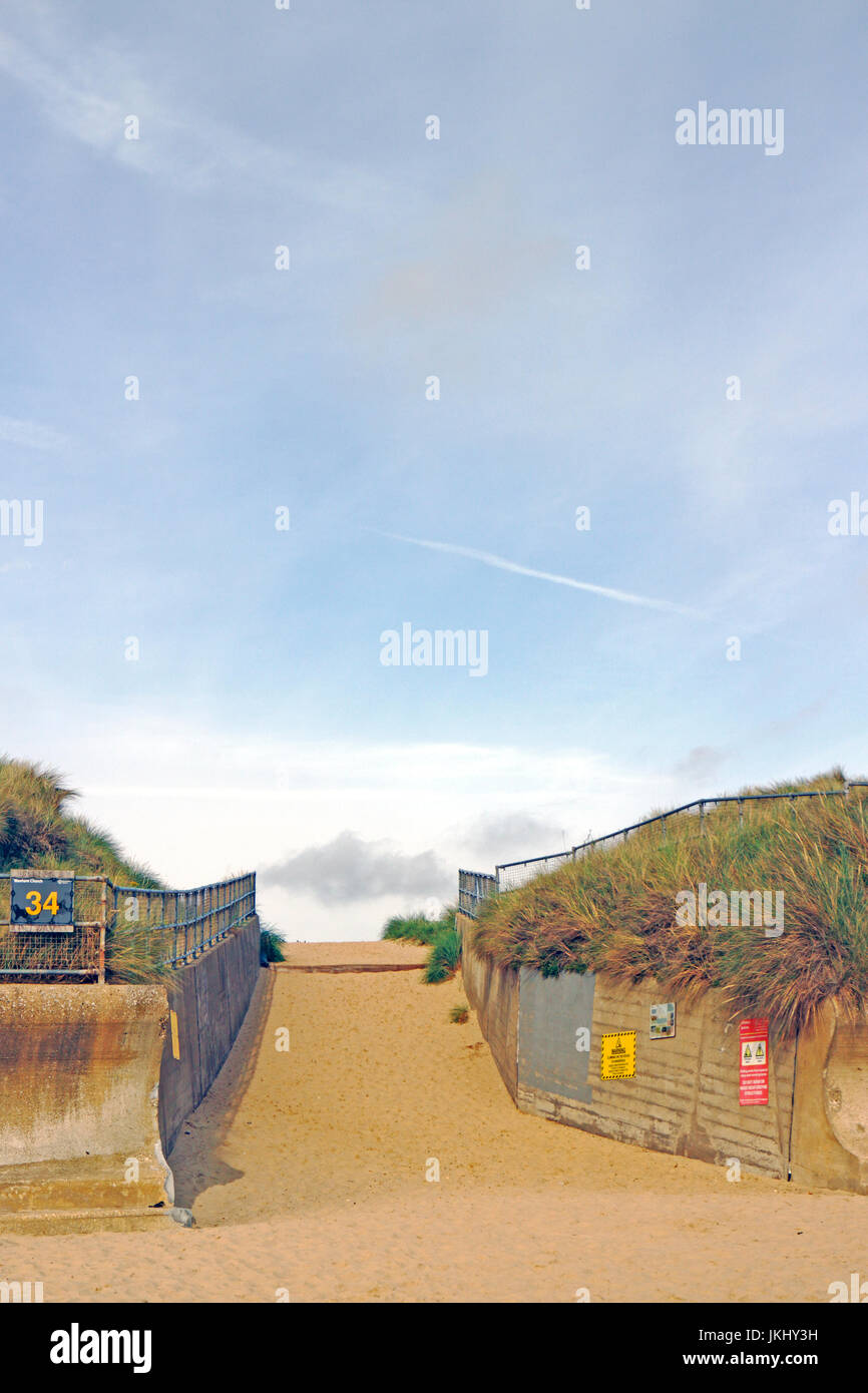A view of the Waxham Church beach access gap on the Norfolk coast at ...