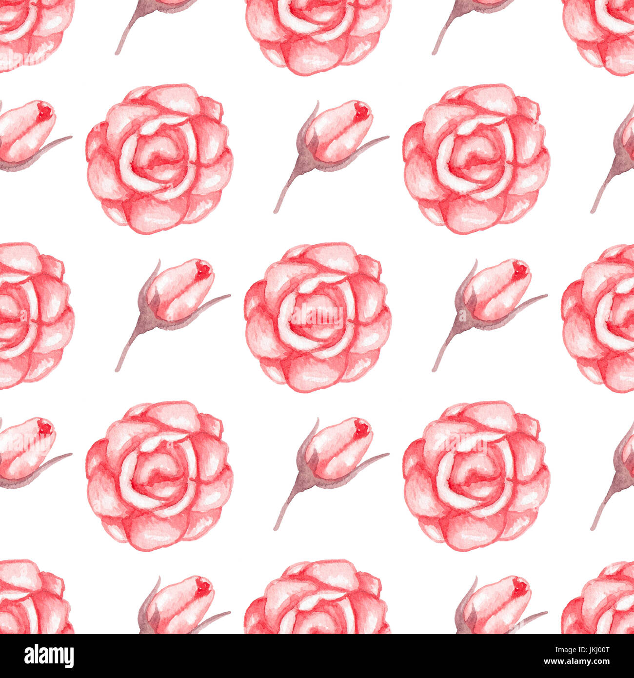 Seamless red rose pattern hi-res stock photography and images - Alamy