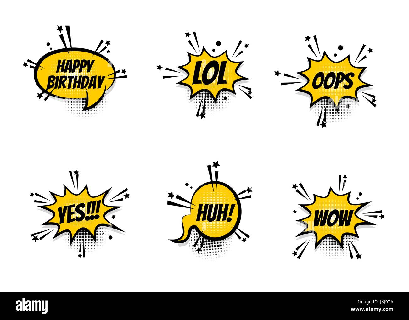 Comic text speech bubble pop art set Stock Vector Image & Art - Alamy