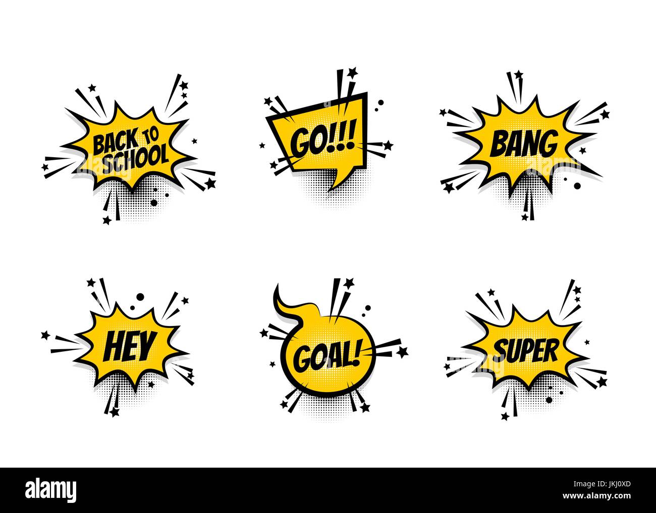 Comic text speech bubble pop art set Stock Vector Image & Art - Alamy