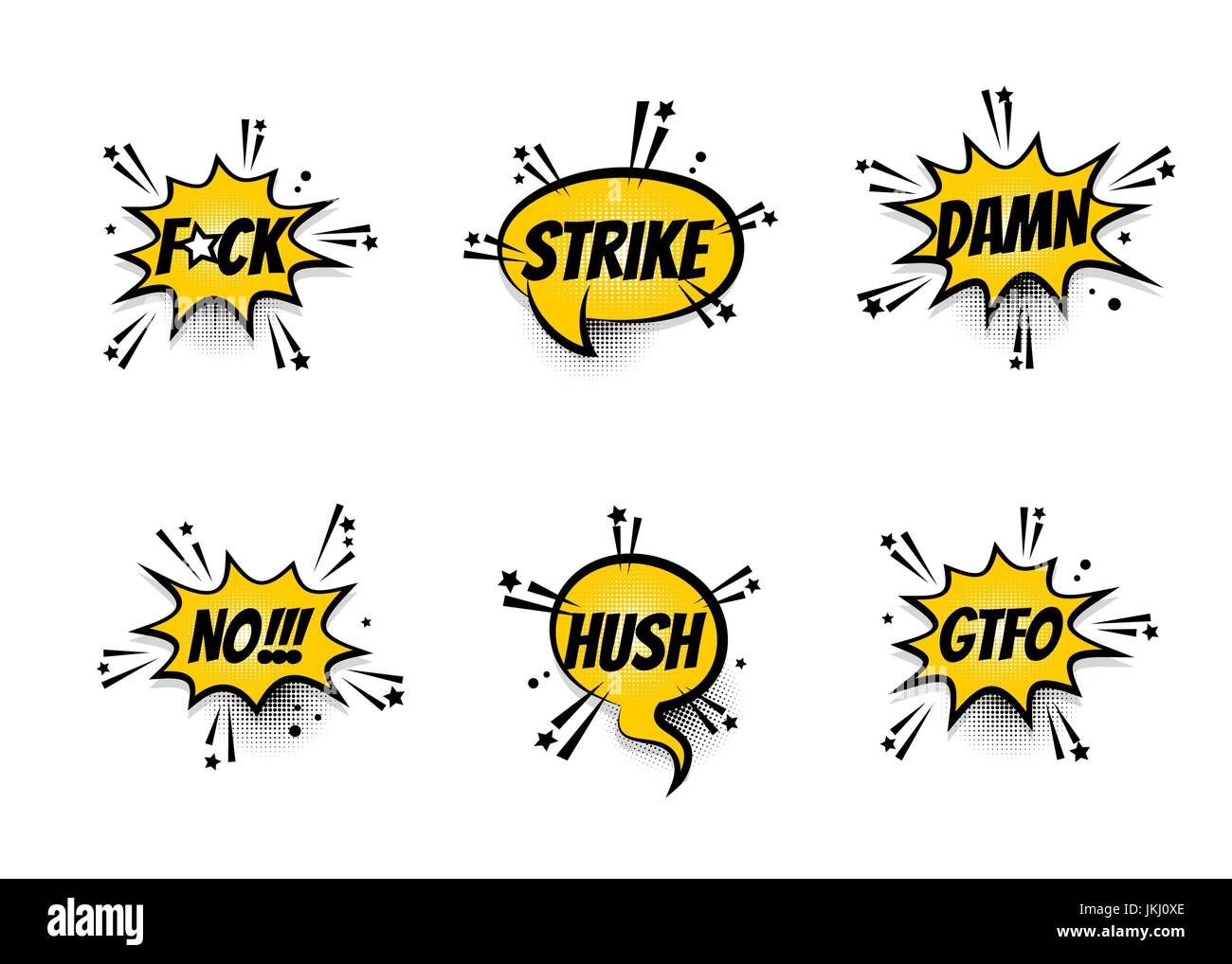 Comic text speech bubble pop art set Stock Vector Image & Art - Alamy