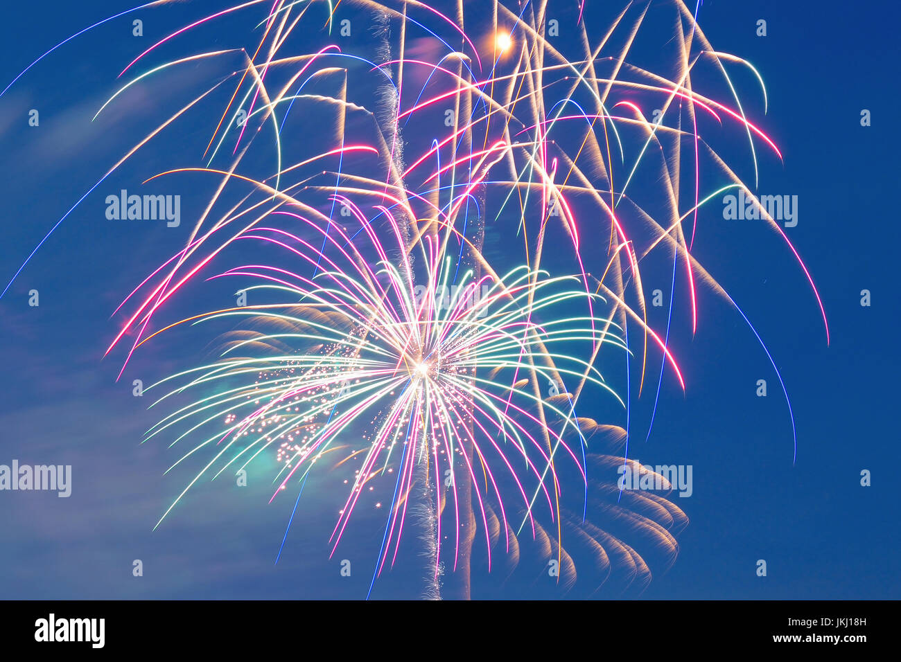 Background colorful Fireworks display in horizontal frame Stock Photo ...