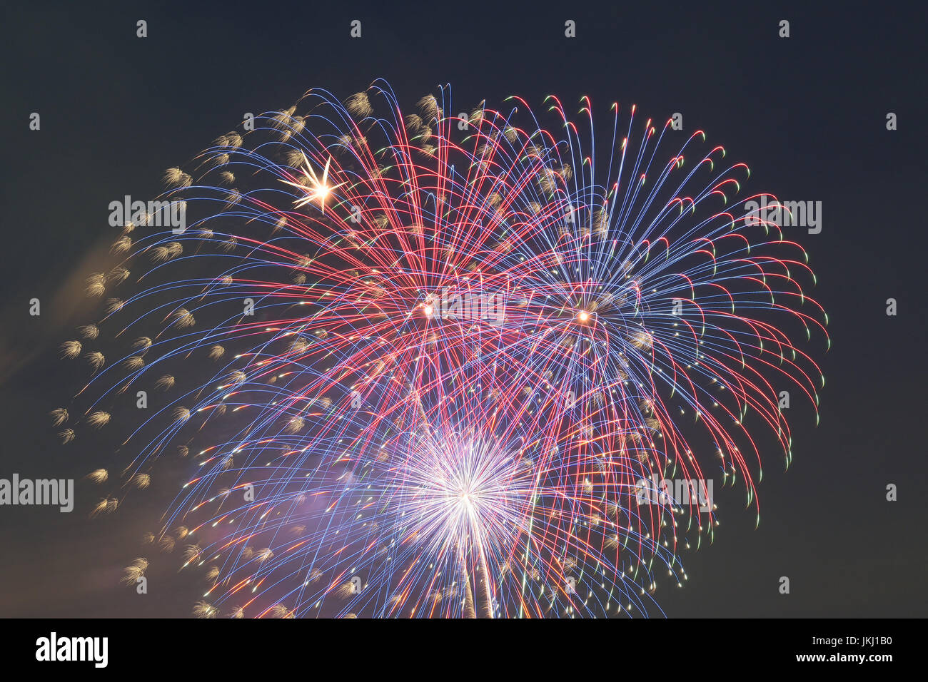 Background colorful Fireworks display in horizontal frame Stock Photo ...