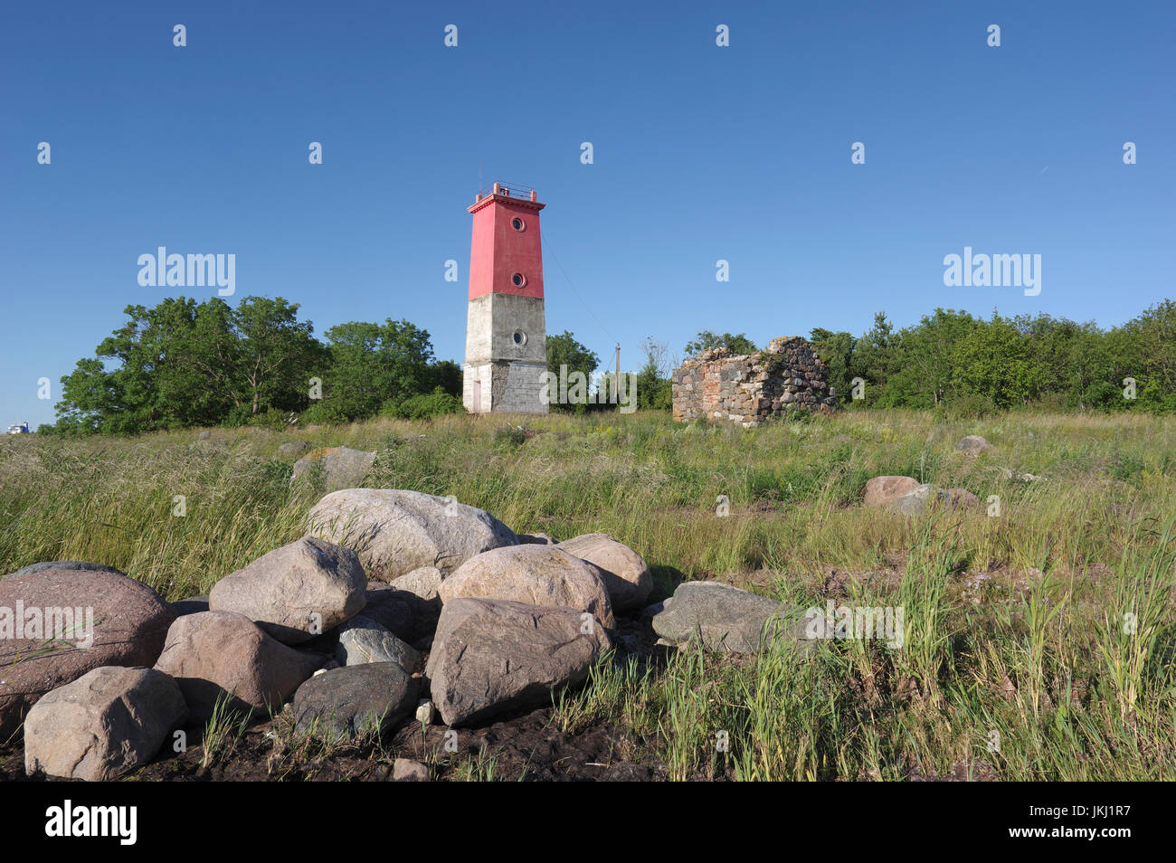 Virtsu lighthouse built 1924 with a height of 18 metres, and a diameter ...