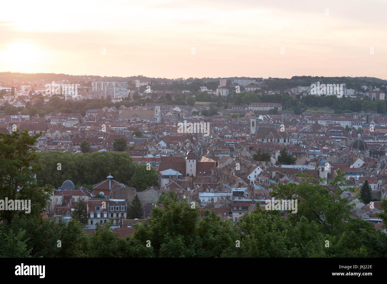 Besançon Panorama overview with fortress, Département Doubs Franche ...