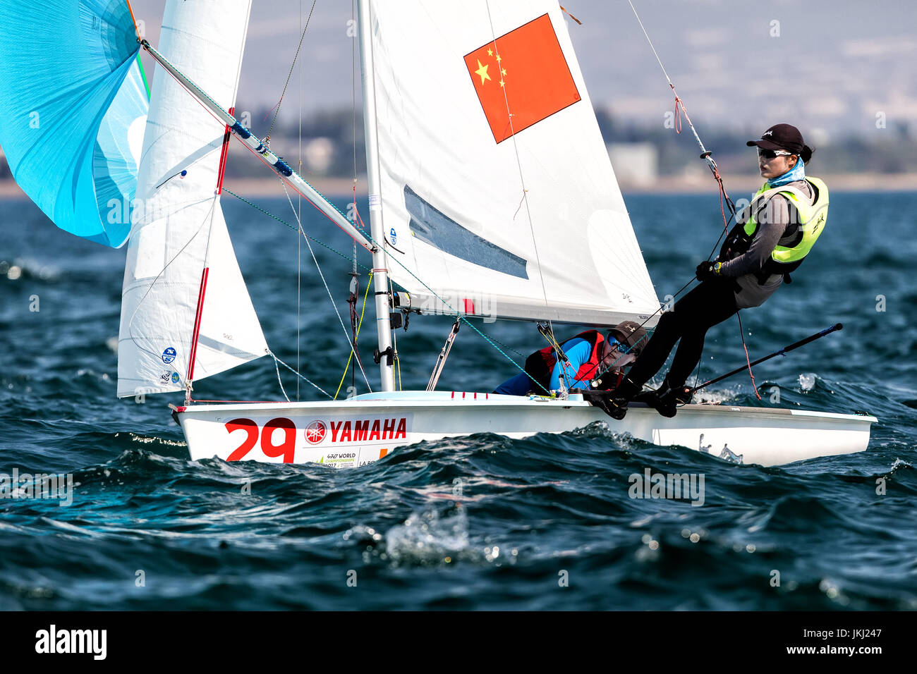 Thessaloniki, Greece - July 12, 2017: Athletes yachts in action during ...