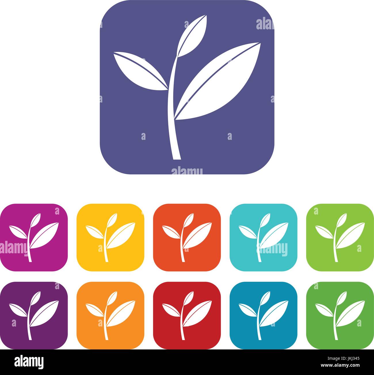 Tea leaf sprout icons set Stock Vector Image & Art - Alamy