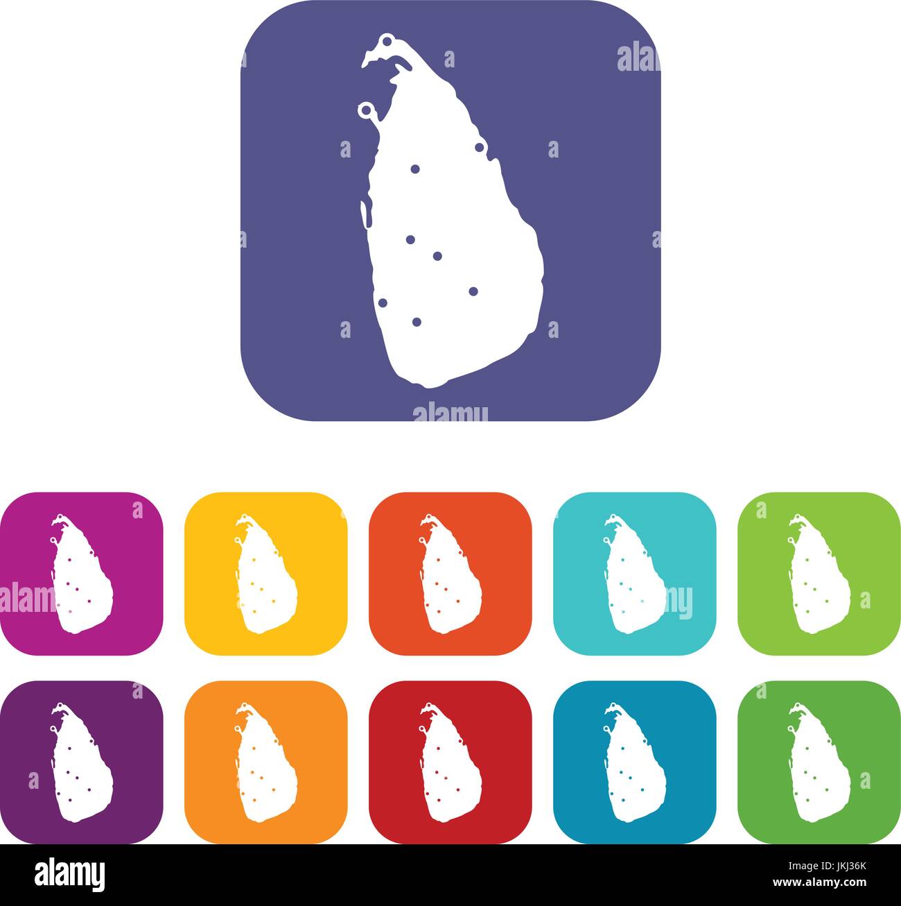 Map of Sri Lanka icons set Stock Vector Image & Art - Alamy