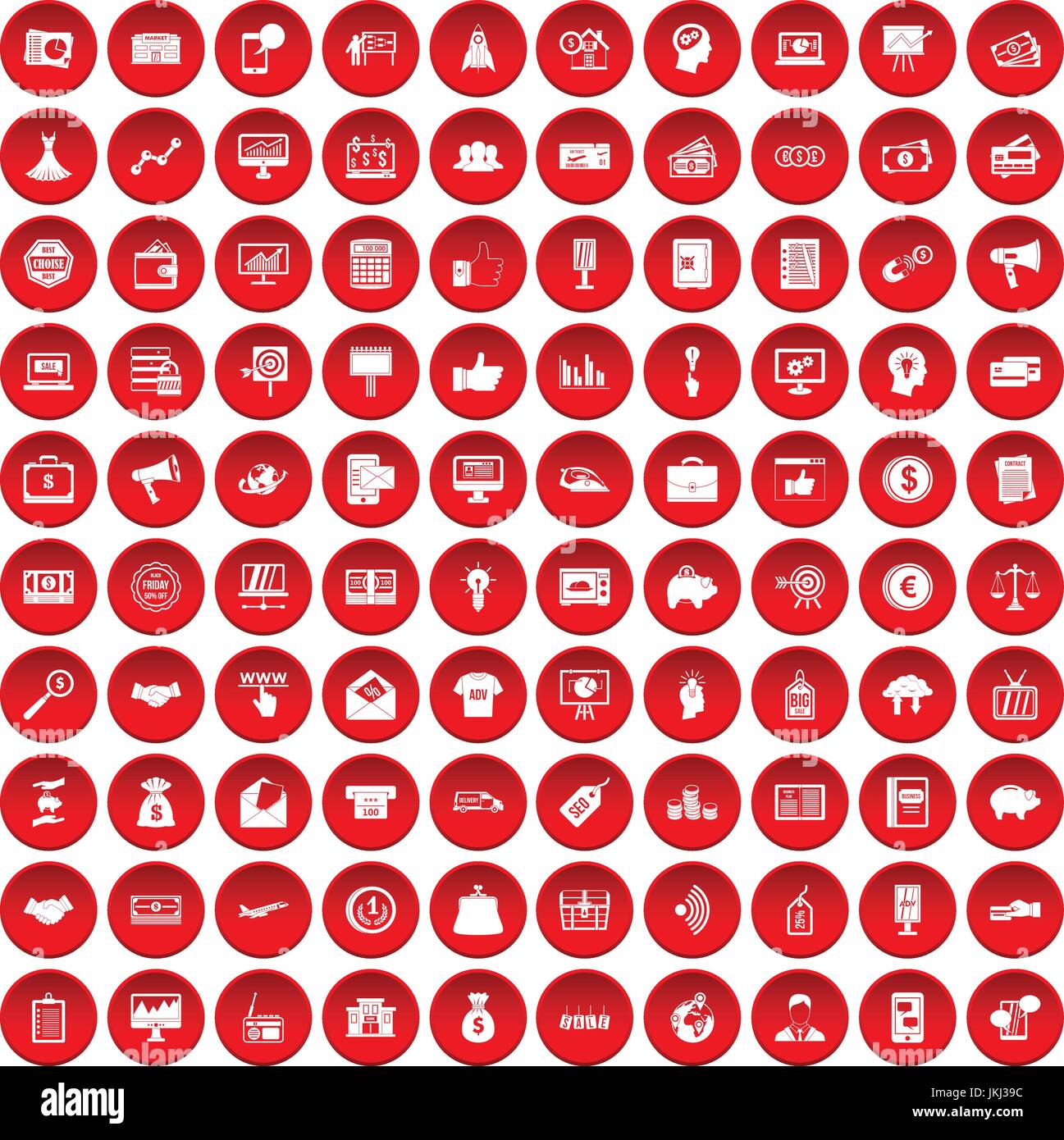 100 e-commerce icons set red Stock Vector Image & Art - Alamy