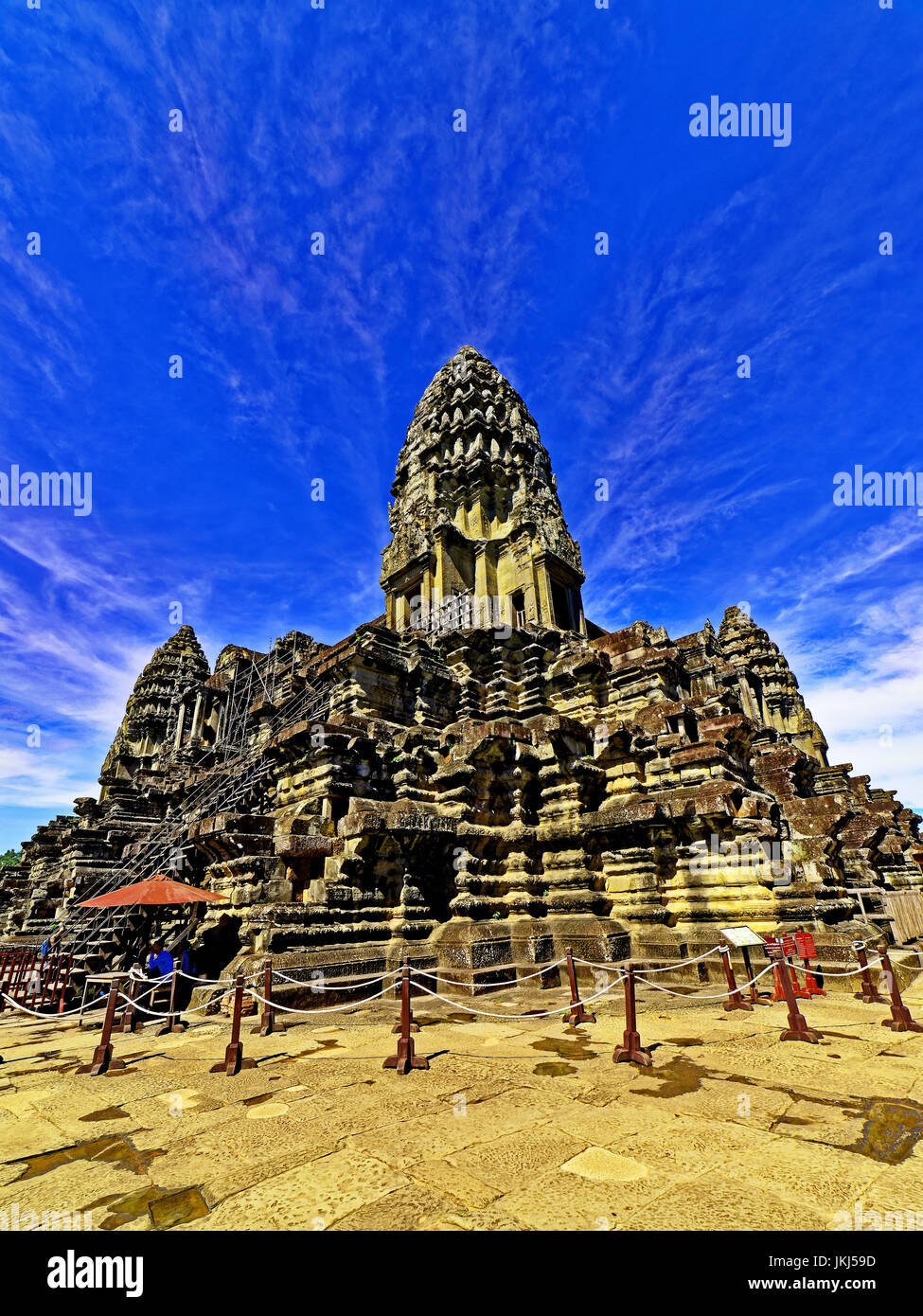Cambodia Angkor Wat internal temple multi pyramid corner Stock Photo ...