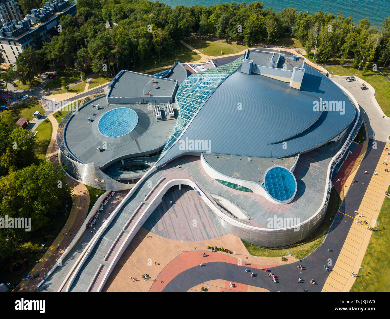 Aerial view of the Amber Hall theatre in resort Svetlogorsk Stock Photo ...