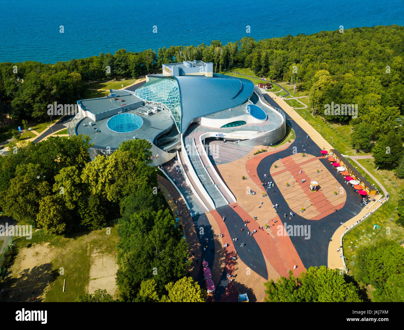 Aerial view of the Amber Hall theatre in resort Svetlogorsk Stock Photo ...