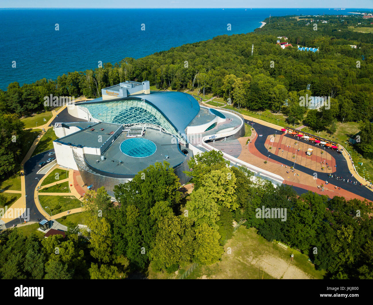 Aerial view of the Amber Hall theatre in resort Svetlogorsk Stock Photo ...