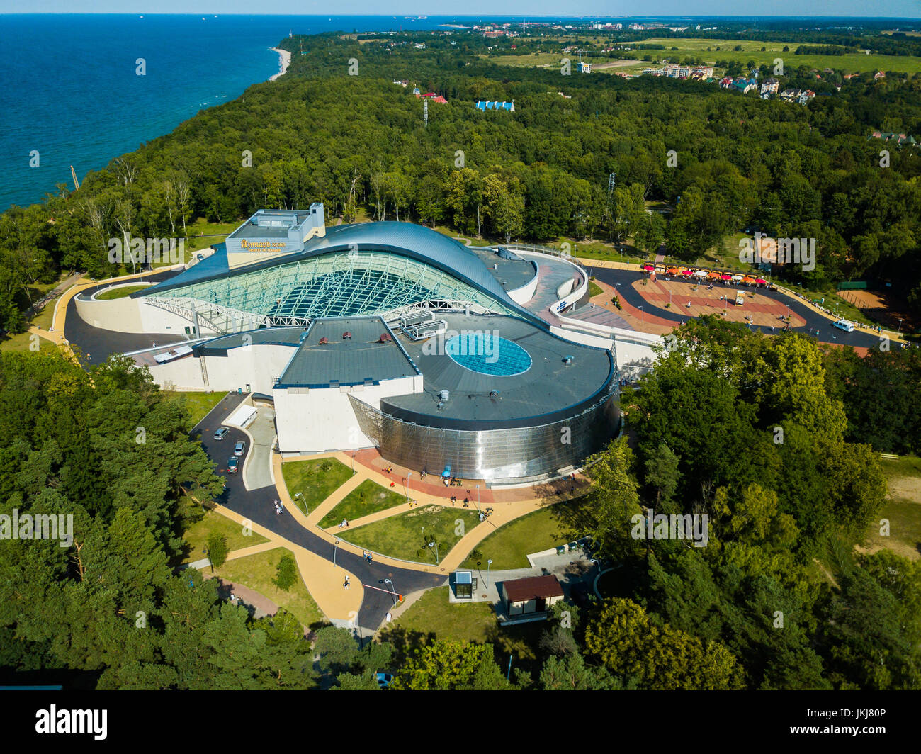 Aerial view of the Amber Hall theatre in resort Svetlogorsk Stock Photo ...