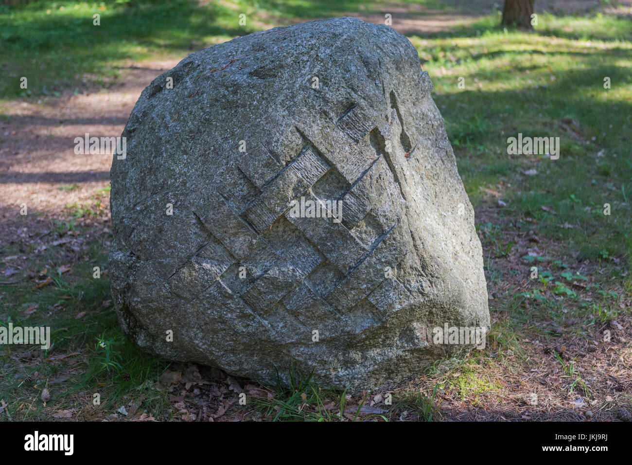 Exhibits and entertainment in the center of HBH, Lithuania Stock Photo ...