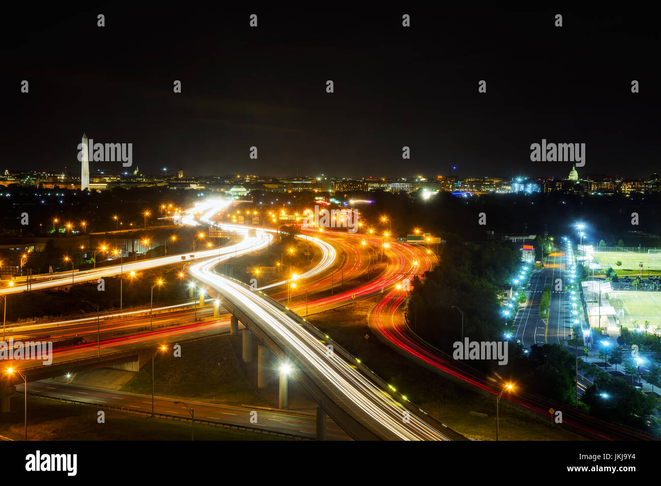 Washington, DC city overview at night Stock Photo - Alamy