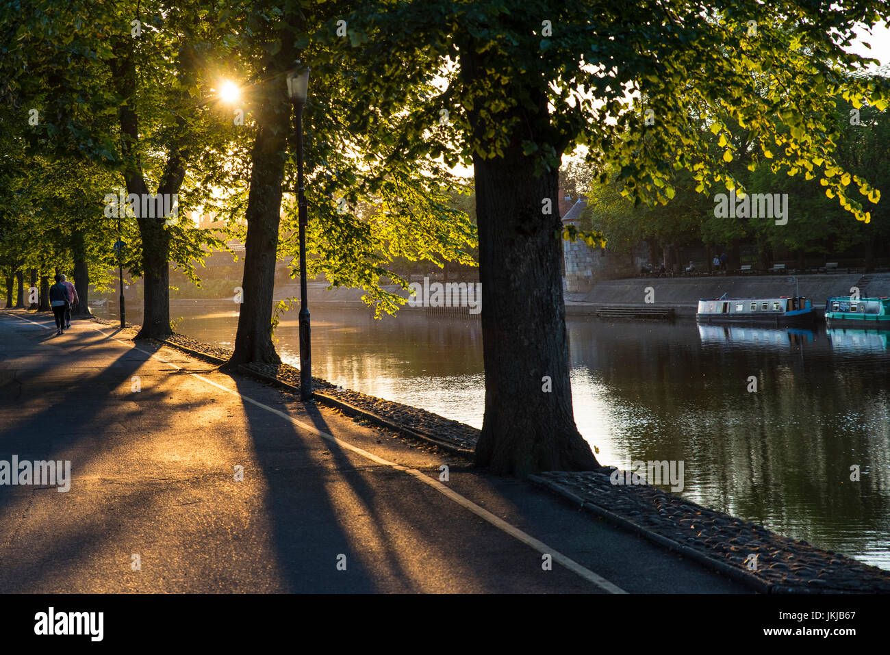 An evening view of the river Ouse in the city of York, England Stock ...