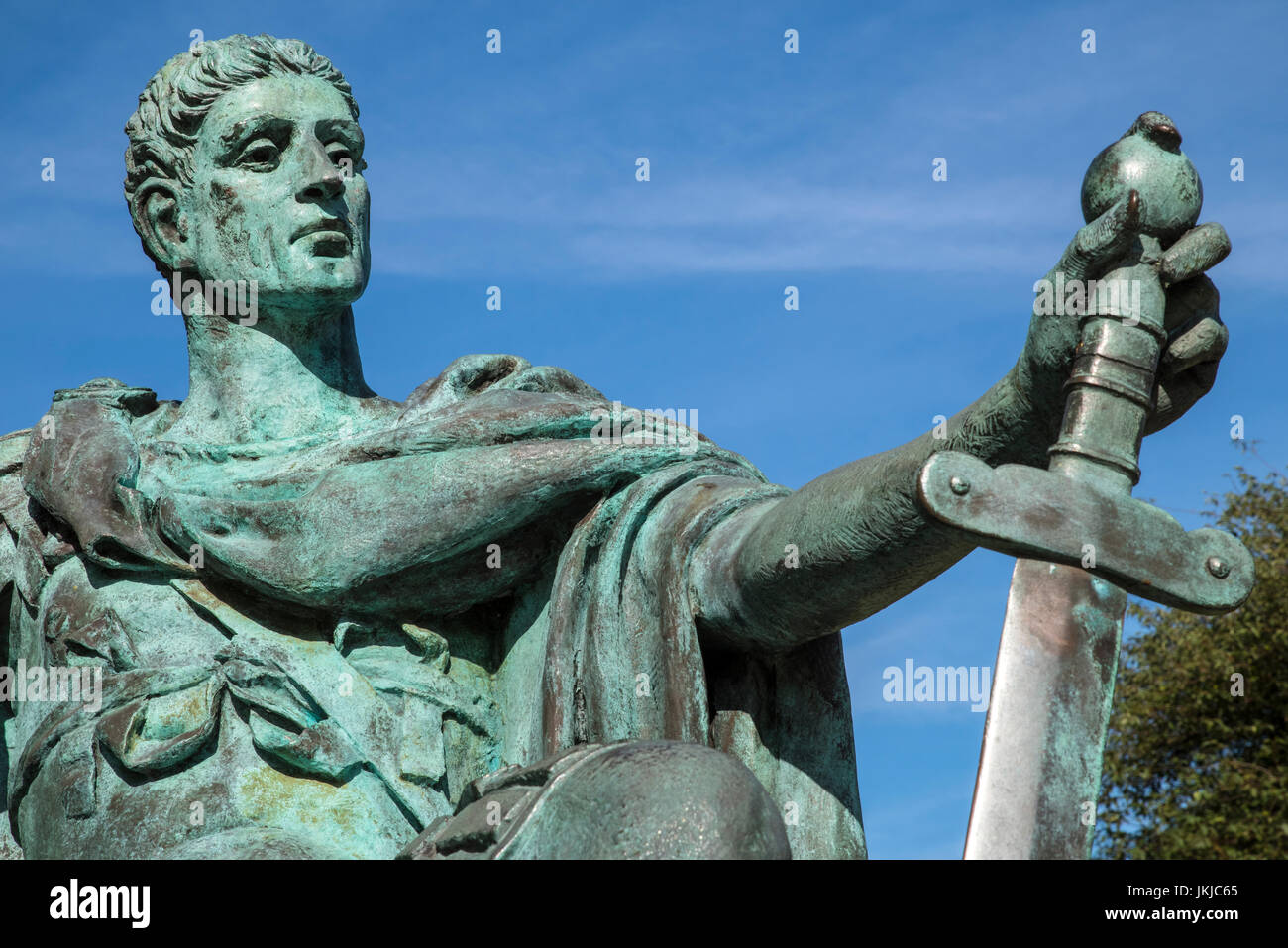 A statue of Roman Emperor Constantine the Great, located at York ...