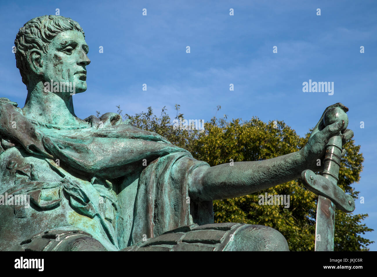 A statue of Roman Emperor Constantine the Great, located at York ...
