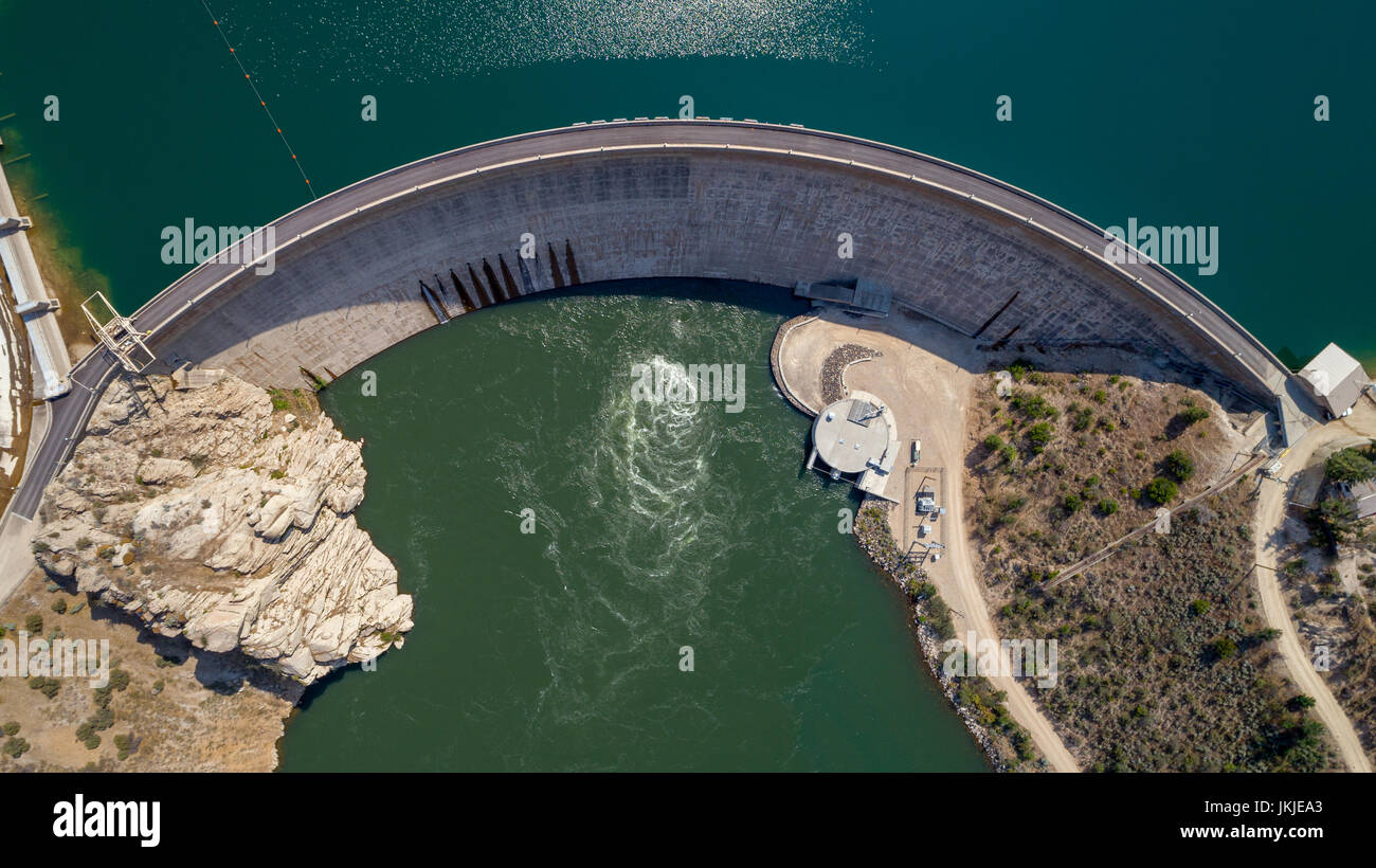 Reservoir behind a Dam in Idaho is full of water Stock Photo - Alamy