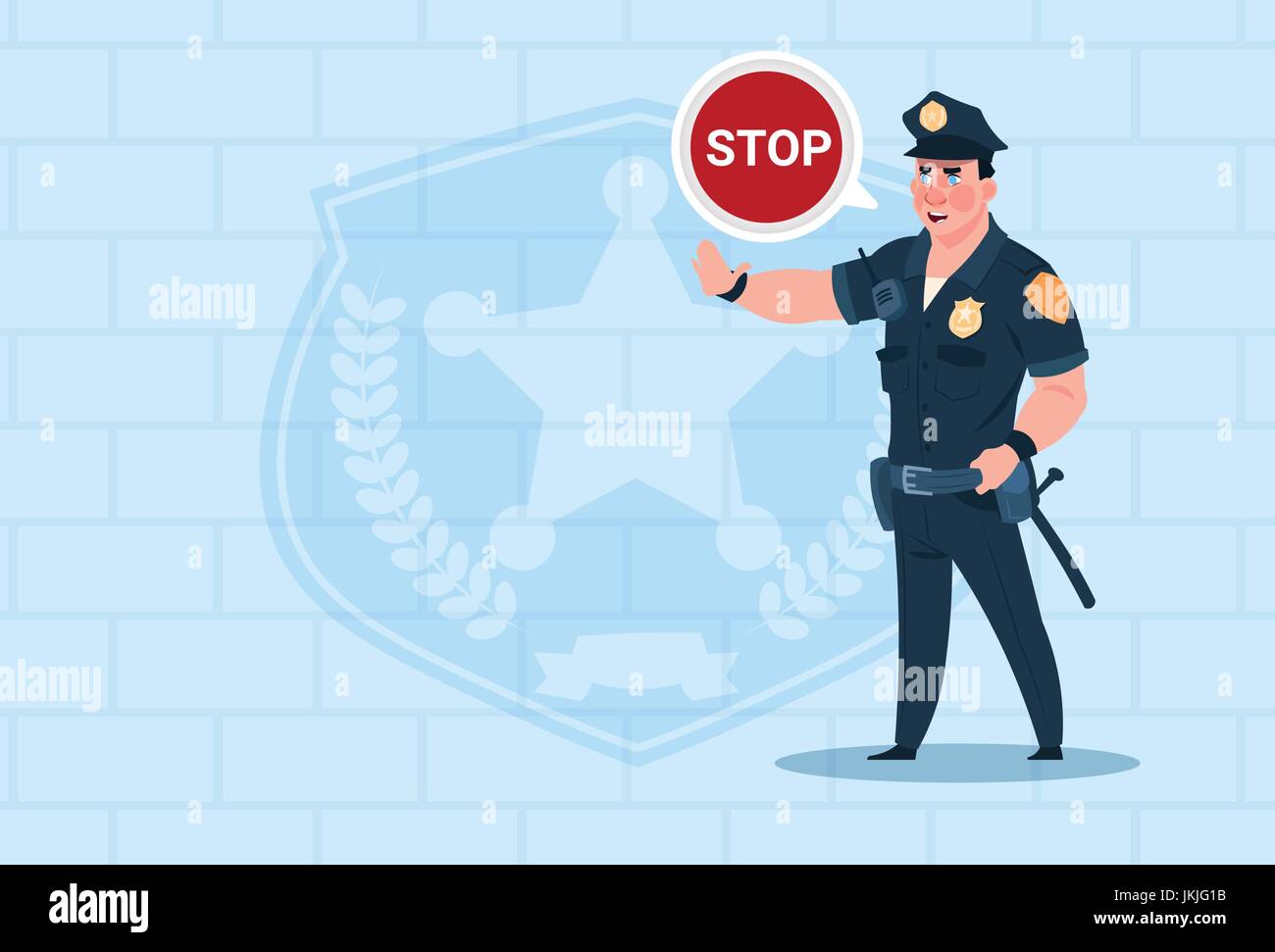Traffic policeman hand stop sign hi-res stock photography and images ...