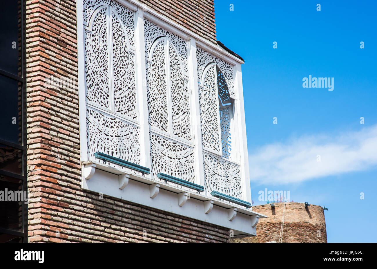 Traditional carving details of georgian architecture in Old town of ...
