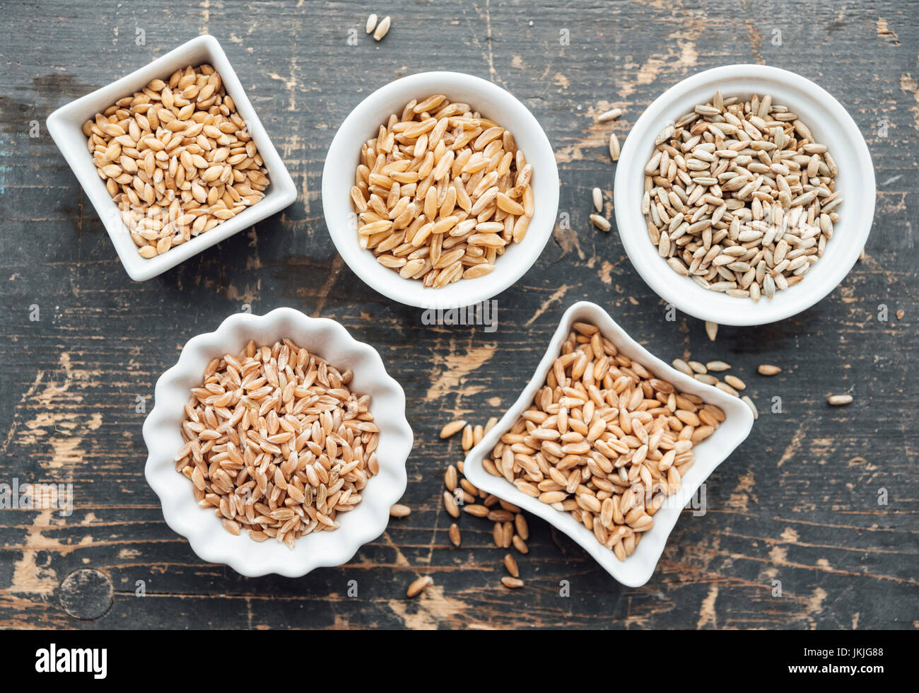 Ancient grains in bowls Stock Photo - Alamy