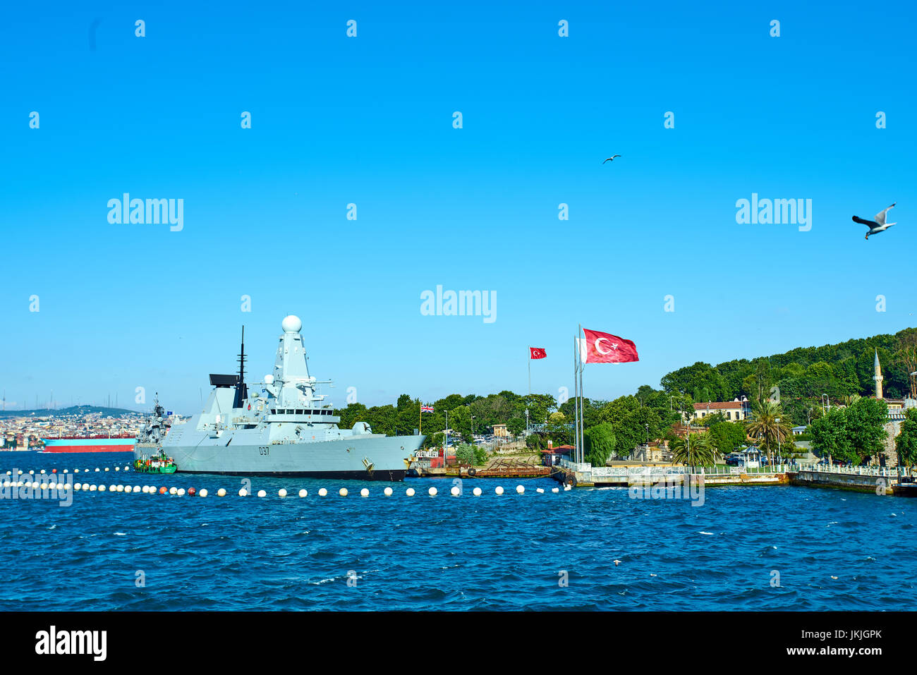 ISTANBUL, TURKEY -JULY 10 2017: Nato's ships arrive to Istanbul Stock ...