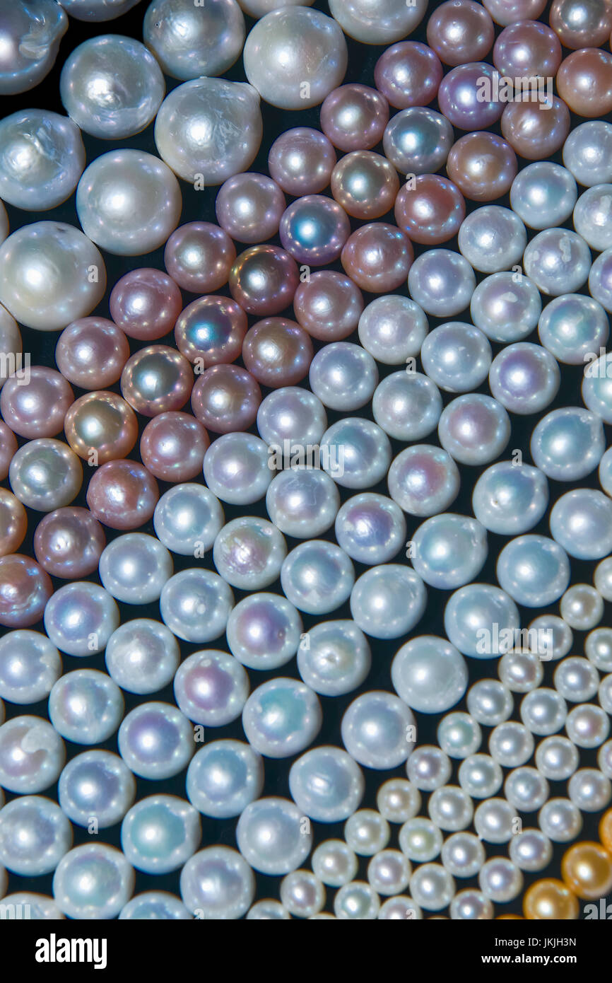 Japanese pearl threads with different colors and diameters Stock Photo ...