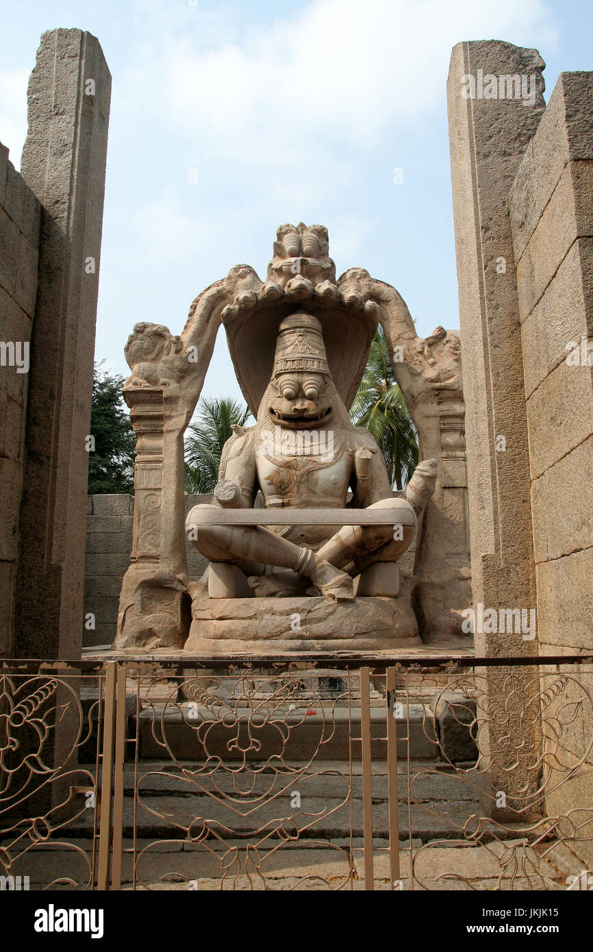 Ugranarasimha Temple sans roof at Hampi, Karnataka, India, Asia Stock ...