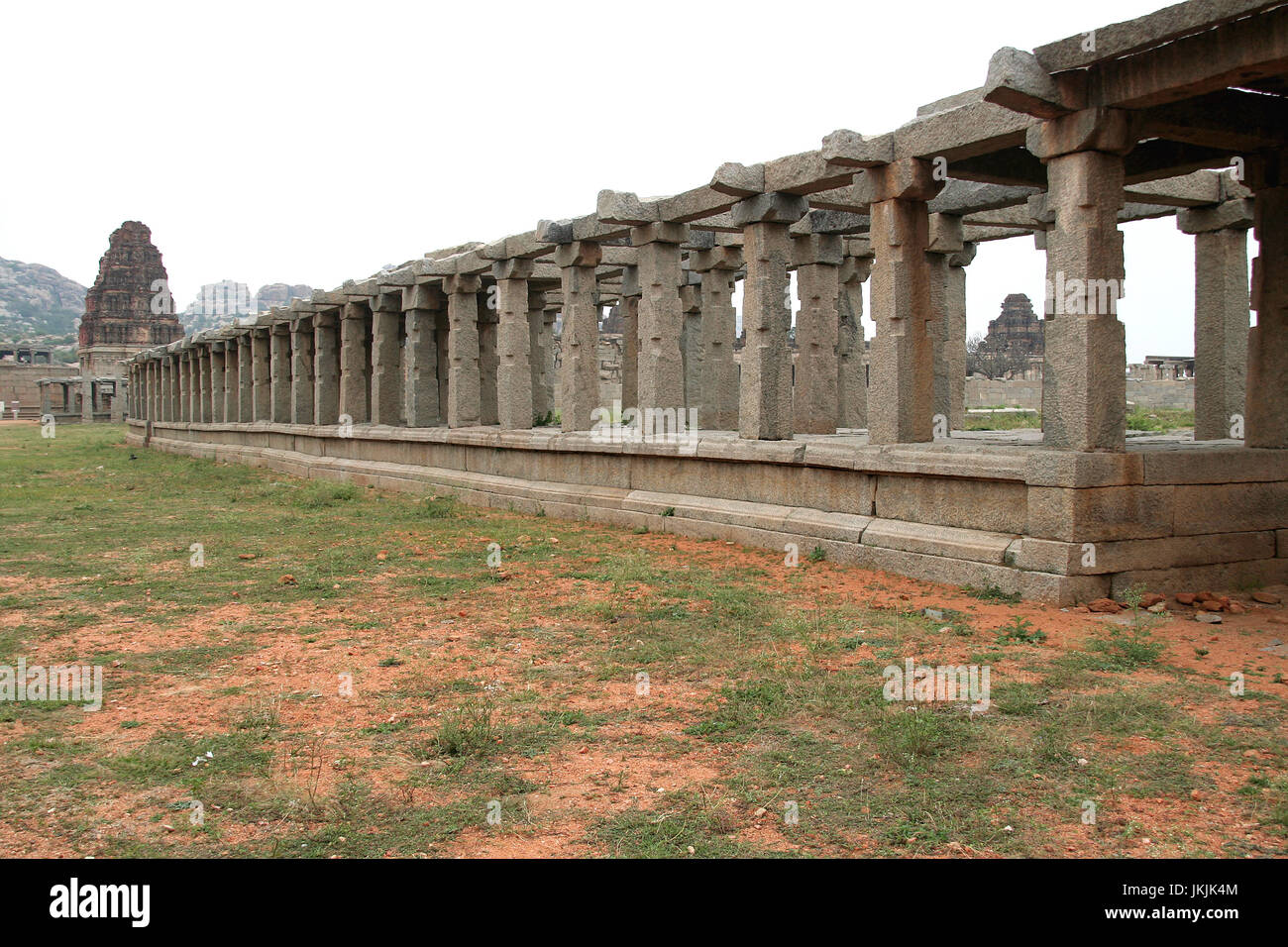 Pillared stone corridor used as marketing platform in near Vjayavithala ...