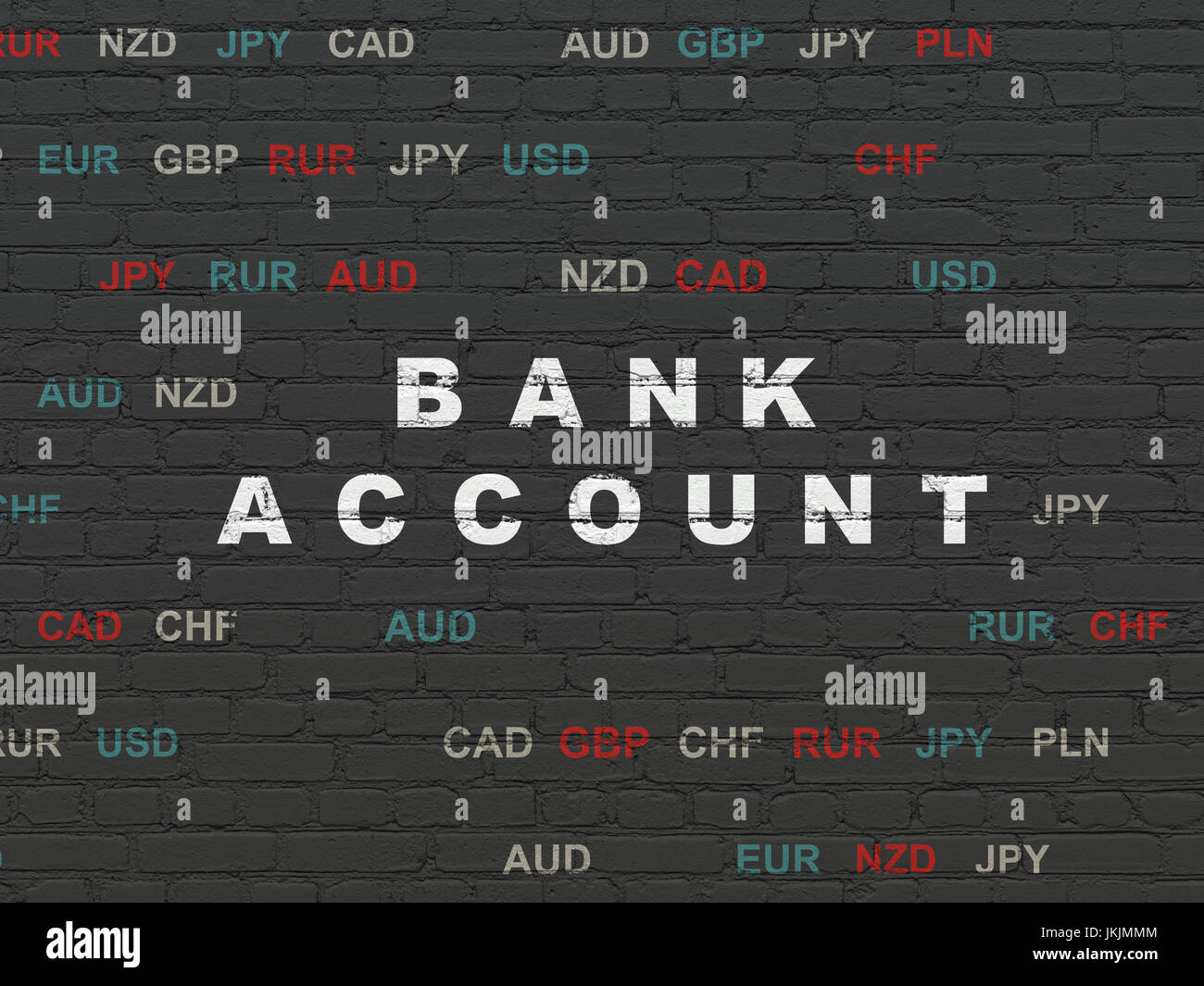 Banking concept: Bank Account on wall background Stock Photo - Alamy