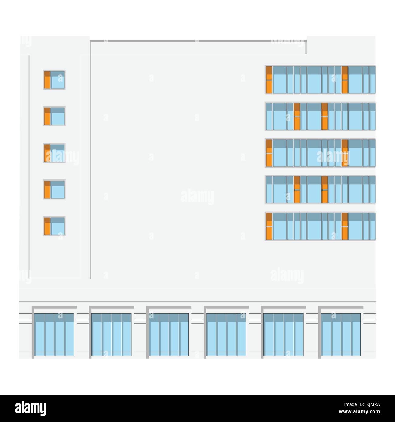 Vector illustration modern college or university building. Architecture ...